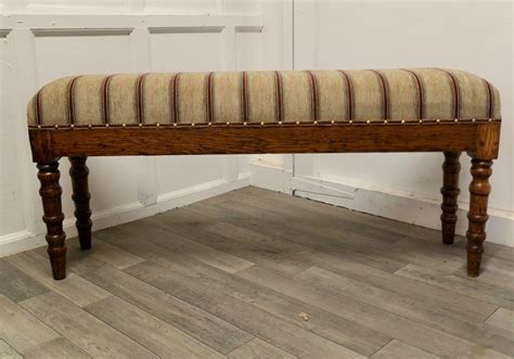 Victorian Golden Oak Arts And Crafts Long Window Stool