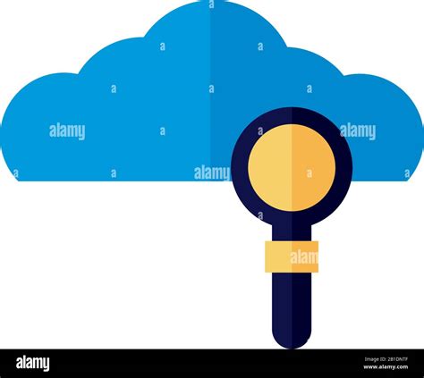 Cloud Computing With Magnifying Glass Flat Style Stock Vector Image And Art Alamy