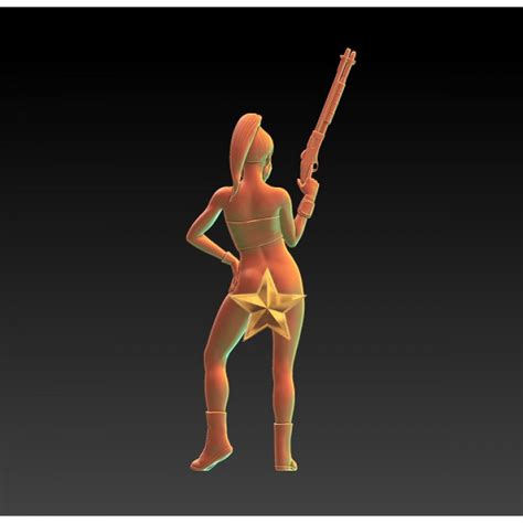 3d Printable Cybergirls Shotgun Erotic Miniature 75 Mm Scale By