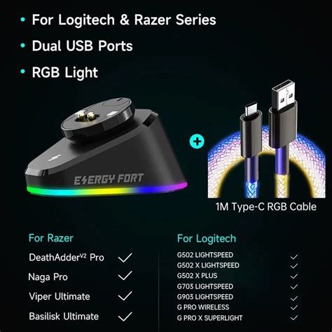 Wireless Gaming Mouse Charging Dock With Rgb Indicator Charging Dock
