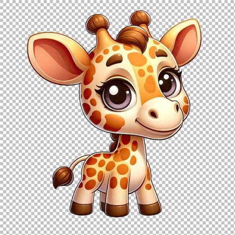 Premium Psd Young Giraffe Cartoon Cute Giraffe Clipart