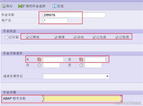 Sap设置后台自动作业（job）sap Job Csdn博客
