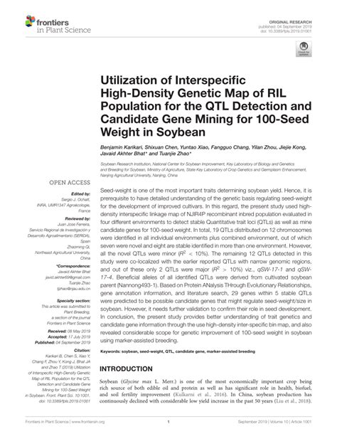 Pdf Utilization Of Interspecific High Density Genetic Map Of Ril