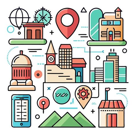 Explore City Landmarks With Gps Map App Premium Ai Generated Vector