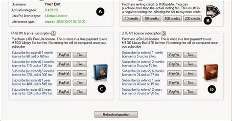 mtgolibrary bot interface v4 account tab bot manual