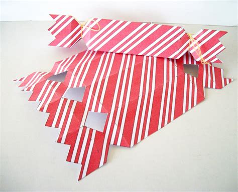 Printable Christmas Cracker Shape T Box Favor Boxes Green