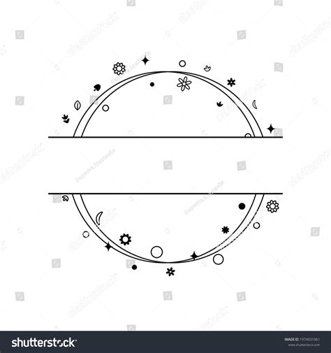 Flower Wreath Split Monogram Floral Frame Stock Vector Royalty Free