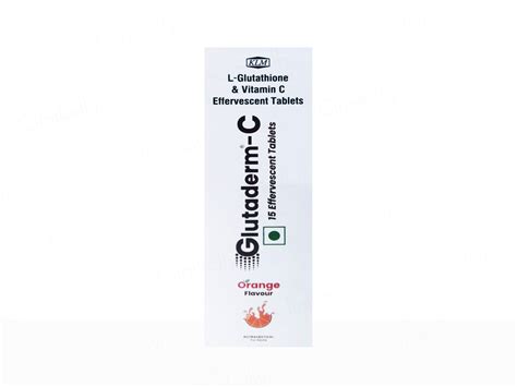 Buy Glutaderm C Effervescent Tablet Orange Flavour Online At Best