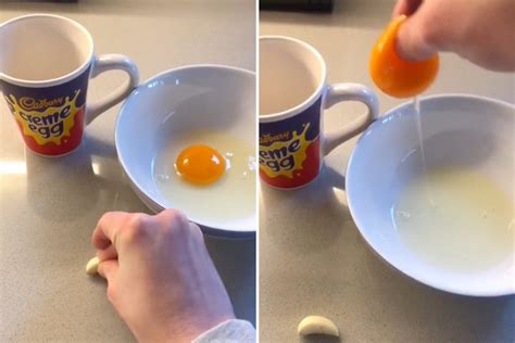 Kitchen Hack Shows How To Separate An Egg Yolk From The Whites With A