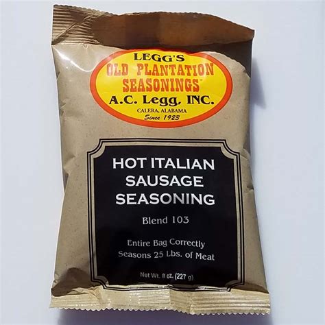 Ac Leggs Leggs Old Plantation Hot Italian Sausage Seasoning Blend 103 8oz