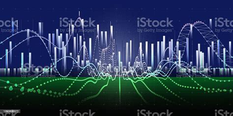 Abstract Technology Background With Wireframe Graph From Dotted Visual