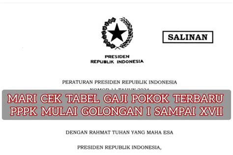 Cair Maret 2024 Segini Tabel Gaji Pokok Terbaru PPPK Golongan I Sampai