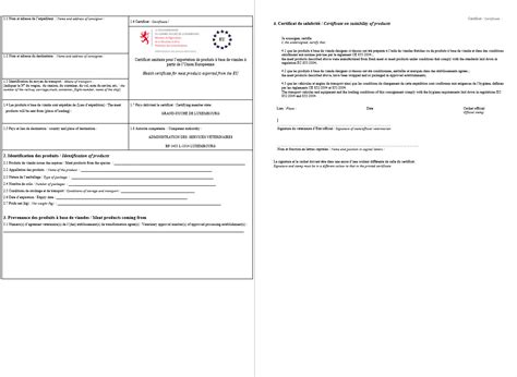 Health Certificate Formalities And Procedures Single Window For Logistics Luxembourg