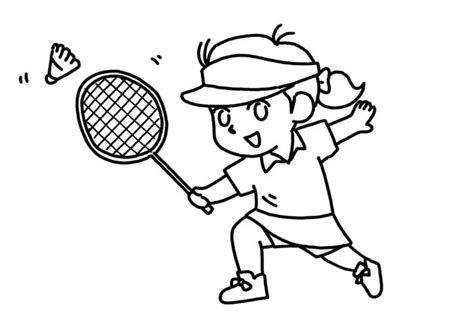 打羽毛球的小女孩怎么画简笔画 简笔画