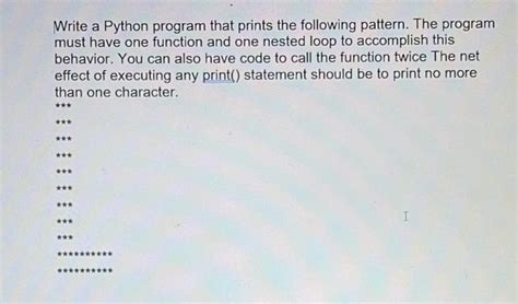 Solved Write A Python Program That Prints The Following Chegg
