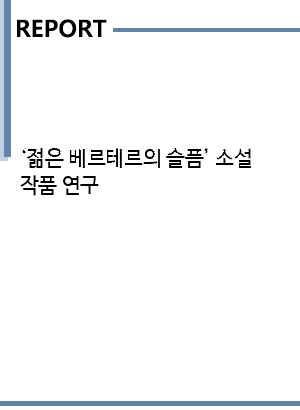 젊은 베르테르의 슬픔 소설 작품 연구 인문 교육