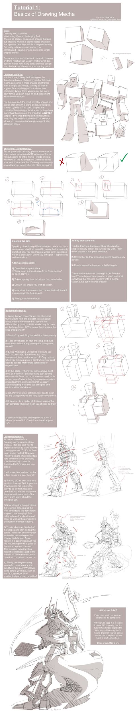 How To Draw Mecha The Basics By Lillinapocalypse On Deviantart