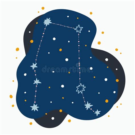 Cute Constellation Zodiac Sign Leo Doodles Hand Drawn Stars And Dots