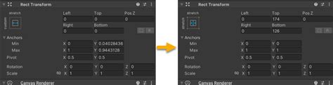 how to calculate recttransform top and bottom values after anchor