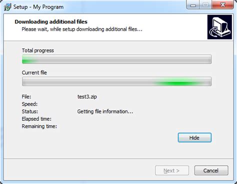Inno Setup Show The Download Progress By Default And No Hide Button