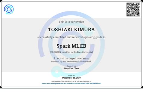 Big Data University Bd0221en Certificate Cognitive Class