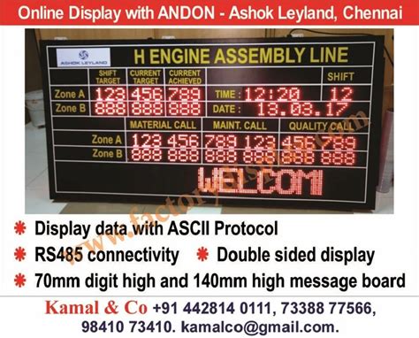 Led Online Andon Display Board At ₹ 2950 Sq Ft In Chennai Id