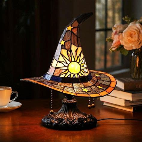 Witch Hat Lampshandmade Gothic Wizard Hat Shape Spooky Fun Lights For