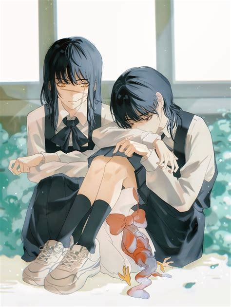 Yoru Mitaka Asa And Bucky Chainsaw Man Drawn By Yumu Danbooru