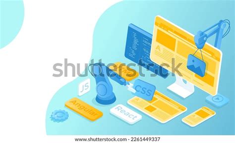 frontend development creating site layout template stock illustration