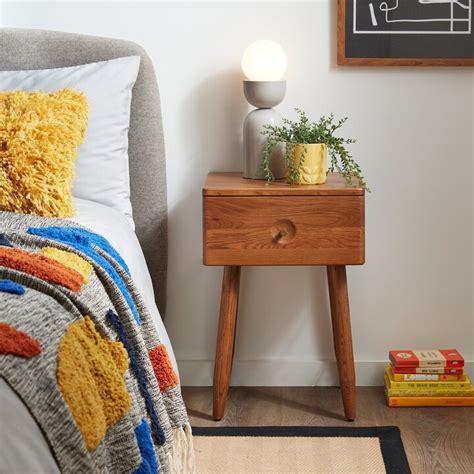 Dunelm Albury 1 Drawer Bedside Table Oak Natural Shopstyle Chests