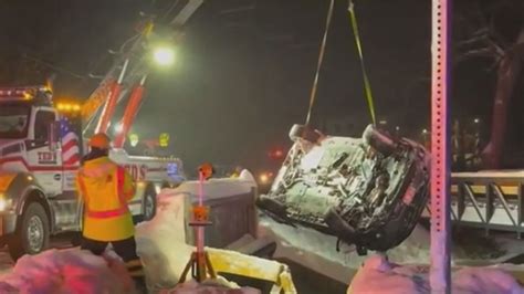 Nurse Rescued After Car Slides Off Icy Bridge Into River In