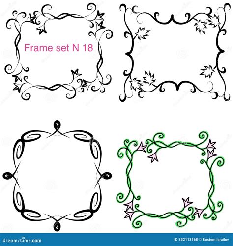 A Set Of Decorative Format Frames For Inserting Pictures And Text
