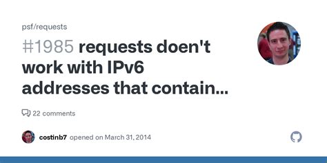 requests doen t work with ipv6 addresses that contains the sign