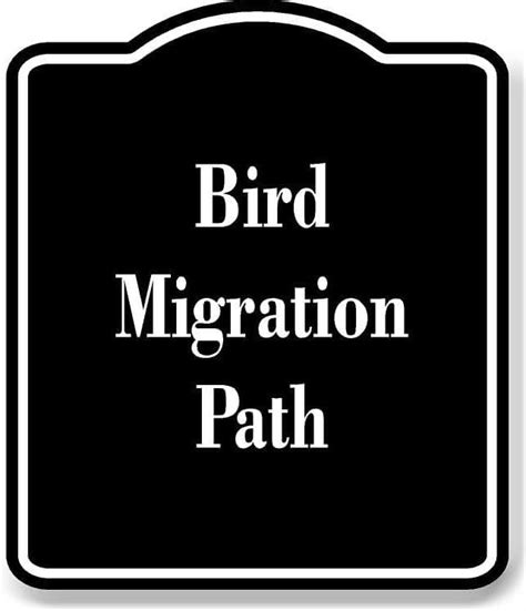 Bird Migration Path Black Aluminum Composite Sign 15x18