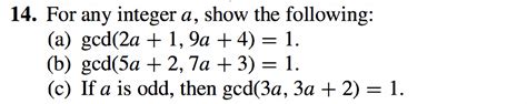 Solved 14 For Any Integer A Show The Following A Chegg