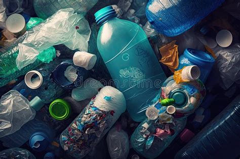 Close Up Of Discarded Plastic Bottles In A Messy And Chaotic Pile Stock Illustration