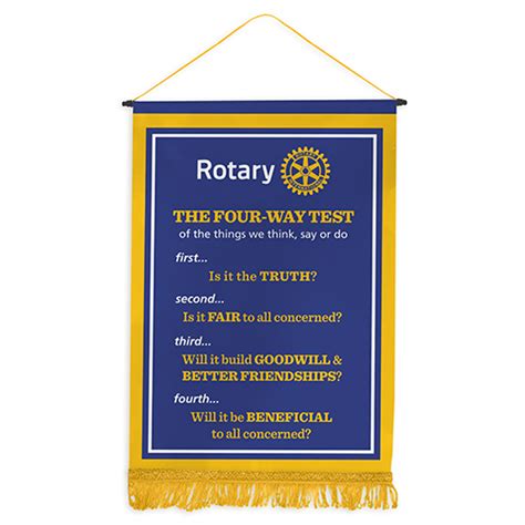 Rotary 4 Way Test Banners RUSSELL HAMPTON CO Rotary Club Supplies