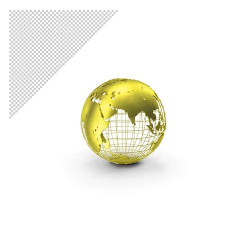 Premium Psd Golden Globe Png
