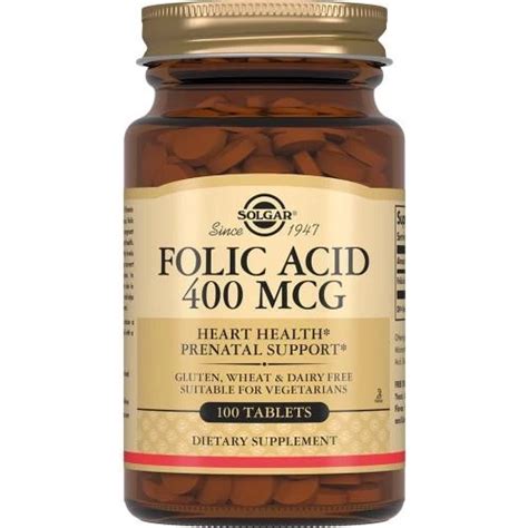 SOLGAR Kwas Foliowy 400mcg 100 Tabletek APTEKA LEKI I SUPLEMENTY