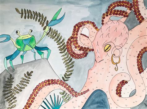 Pacific Octopus Vs Crab Etsy