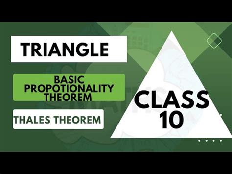 BASIC PROPOTIONALITY THEOREM BPT CLASS MATHS Chapter Triangle