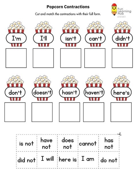 Contraction Worksheets Fun Learning Hub In 2025 Contraction Worksheet First Grade Resources