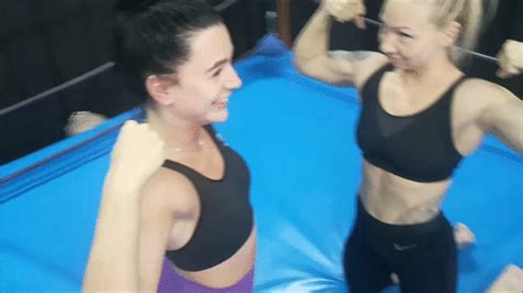 Two Female Fitness Trainers Wrestle Blondie Vs Brunette The Russian