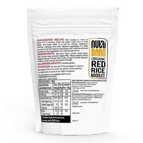 Nutribarn Organic Red Rice Noodles Packaging Size 180 Grams At Rs 60