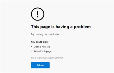 App Protection Feature Prevents Web Browsing With Error Code STATUS STACK BUFFER OVERRUN