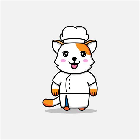 Cute Cat Wearing Chef Uniform 4759437 Vector Art At Vecteezy
