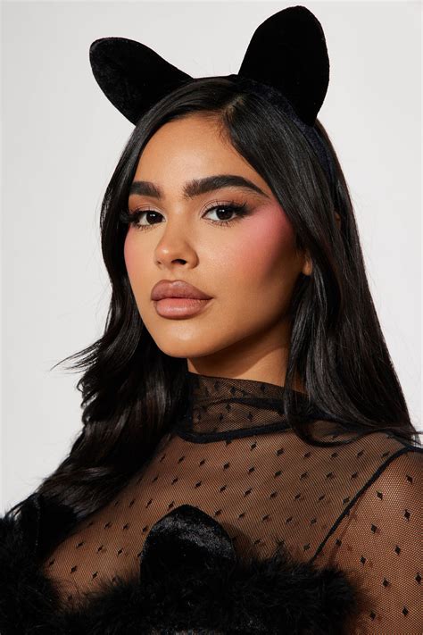 Pretty Kitty 4 Piece Costume Set Black Fashion Nova Costumes