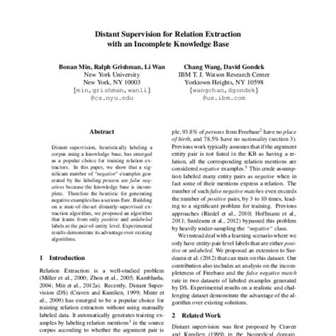 distant supervision for relation extraction with an incomplete