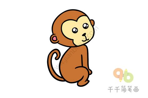 萌萌小猴子简笔画如何画陆地动物