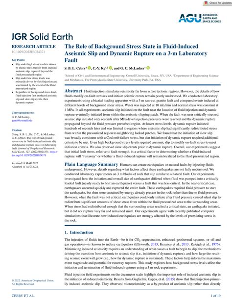Pdf The Role Of Background Stress State In Fluid‐induced Aseismic